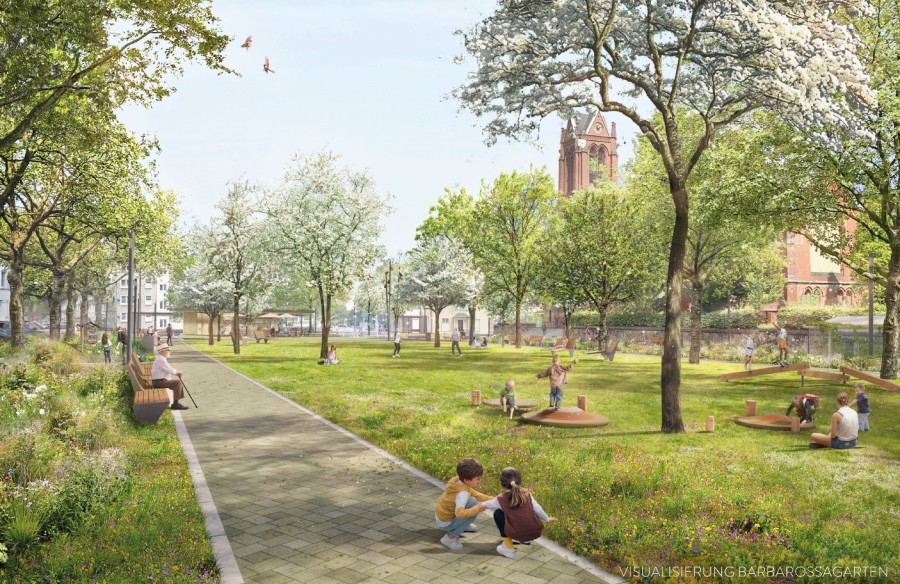 "Die neue grüne Mitte Stoppenbergs" auf dem Barbarossaplatz - essen.de